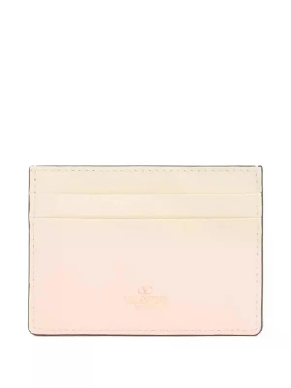 Valentino Garavani Card Holder The Bold Edition In Calfskin - Neutrals