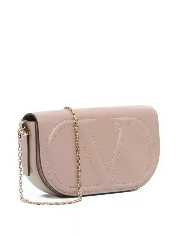 Valentino Garavani Vlogo Walk Chain Pouch In Calfskin - Neutrals