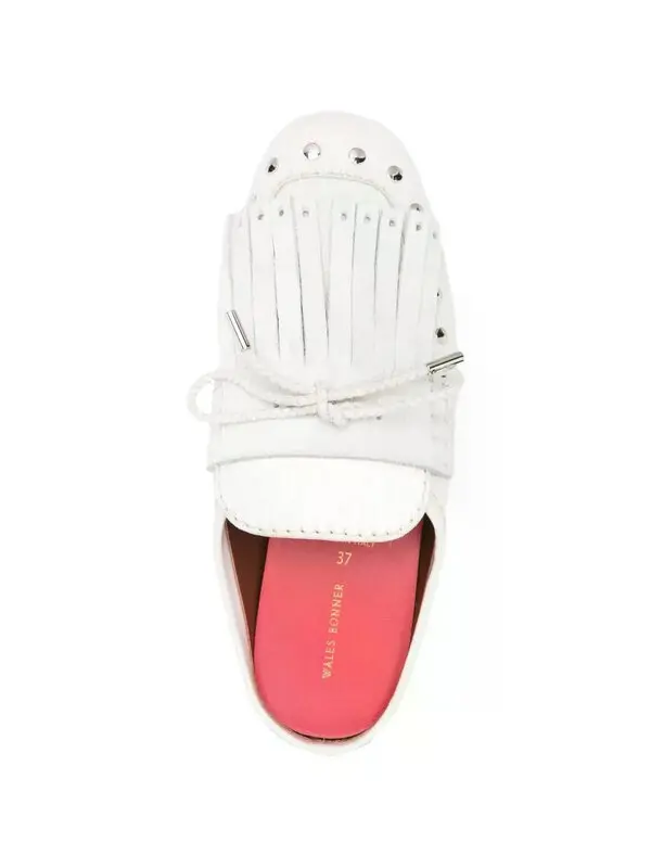 WALES BONNER Montego Mules With Fringing - Neutrals
