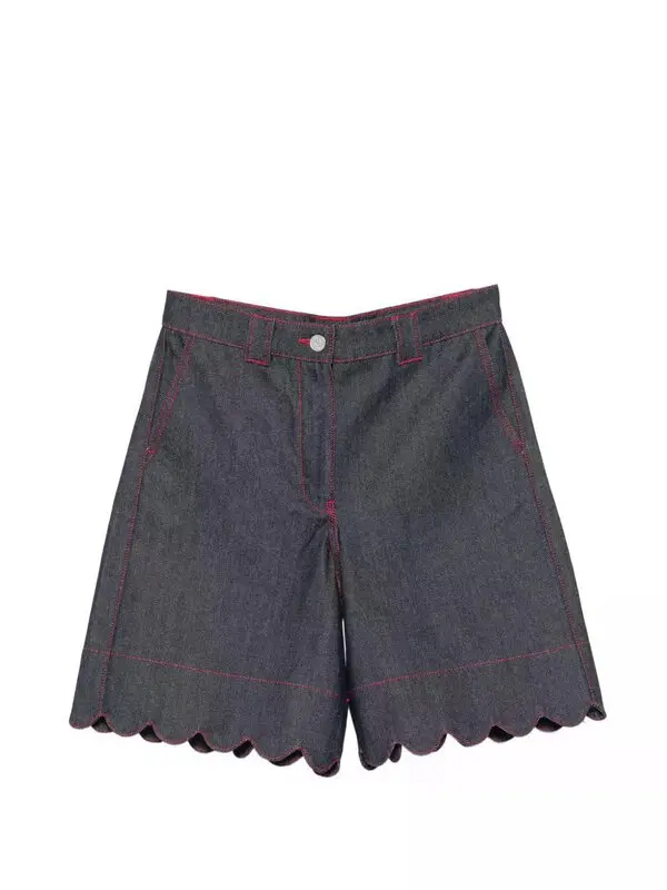 STELLA NOVA Scalloped Edge Contrast Stitch Shorts
