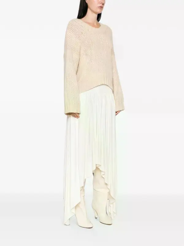 EMERSON RENALDI Chunky Knit Crew Neck Sweater - Neutrals