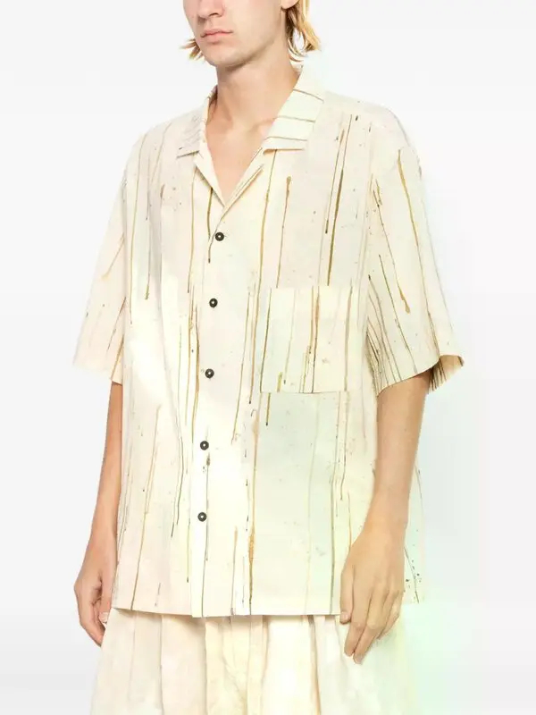 ZIGGY CHEN Paint-drip Camp-collar Shirt