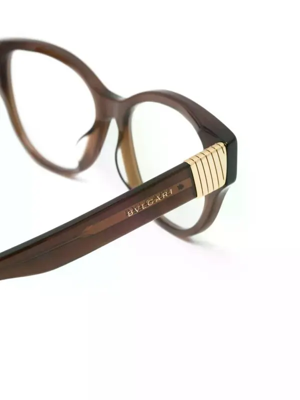 BVLGARI Tubogas Cat-eye Frame Eyeglasses - Brown