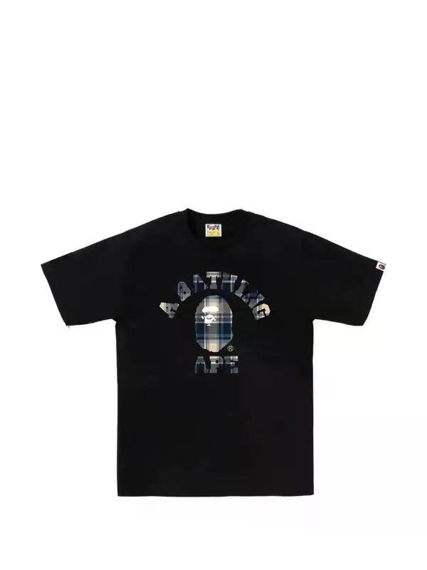 A BATHING APE Ape Head Check-print T-shirt - Black