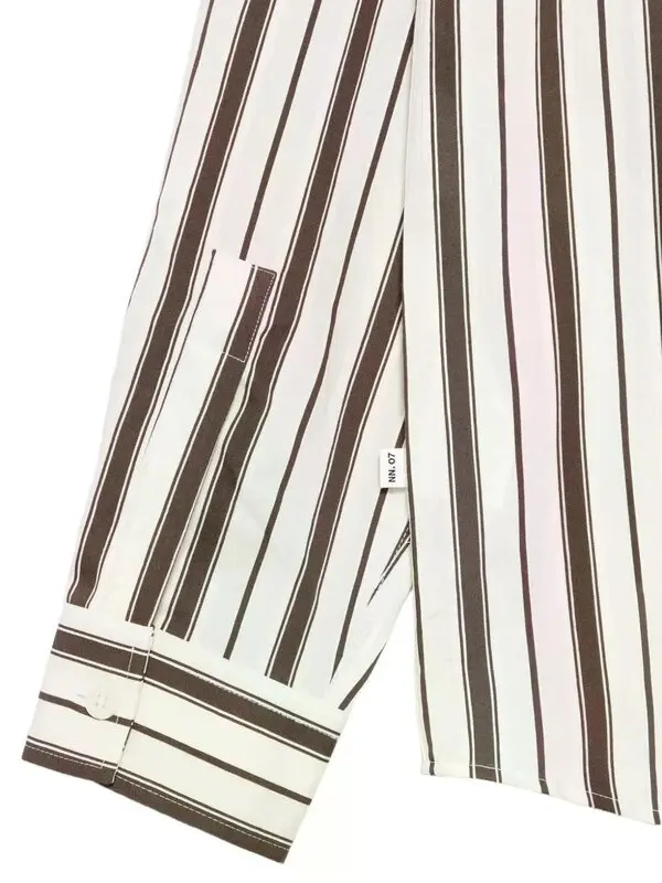 Nn07 Deon Striped Long-sleeves Shirt - Neutrals