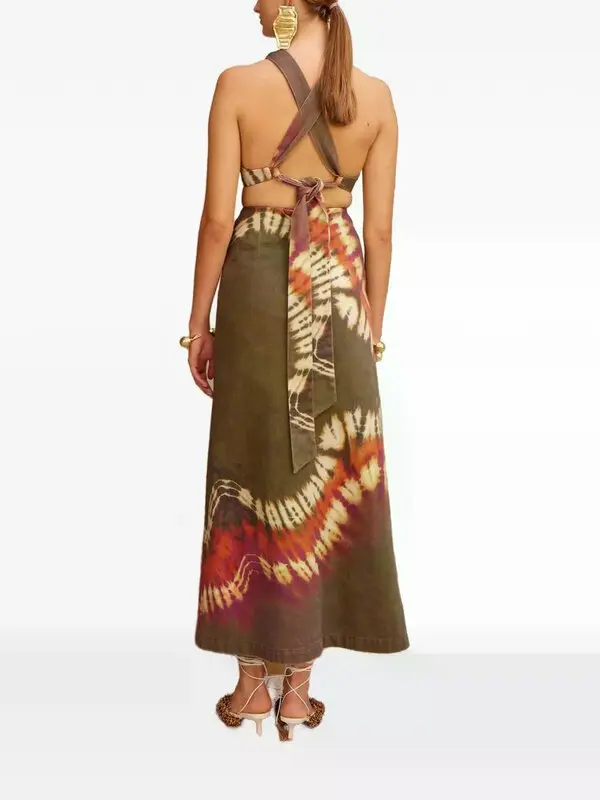ALEMAIS Tie-dye Cut-out Midi Dress