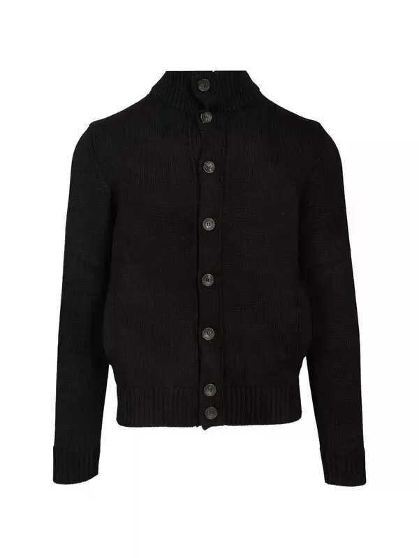 AL DUCA D’AOSTA 1902 Button-fastening Ribbed-trim Sweater - Black
