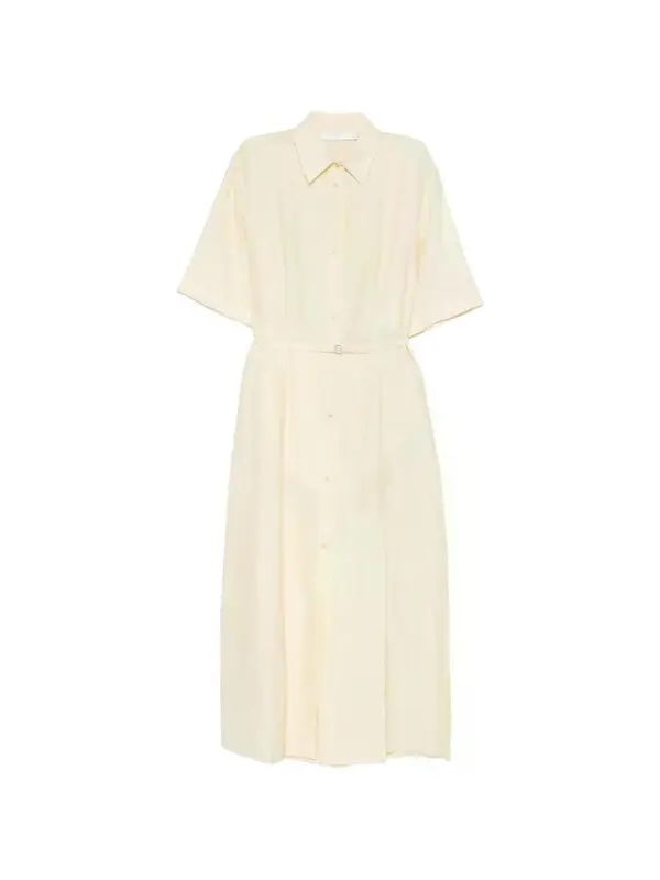 TELA D. Cherry Belted Button-down Midi Dress