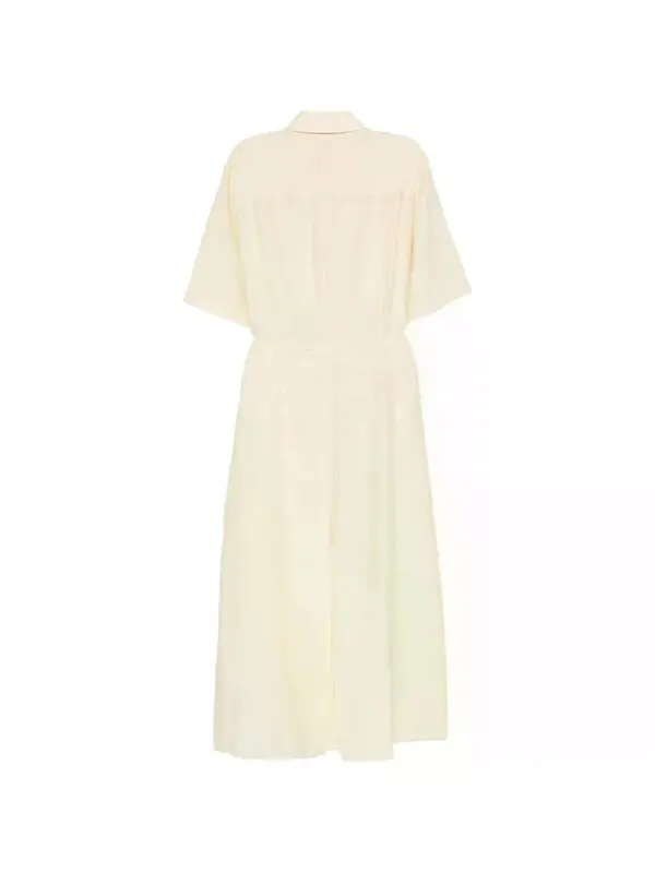 TELA D. Cherry Belted Button-down Midi Dress