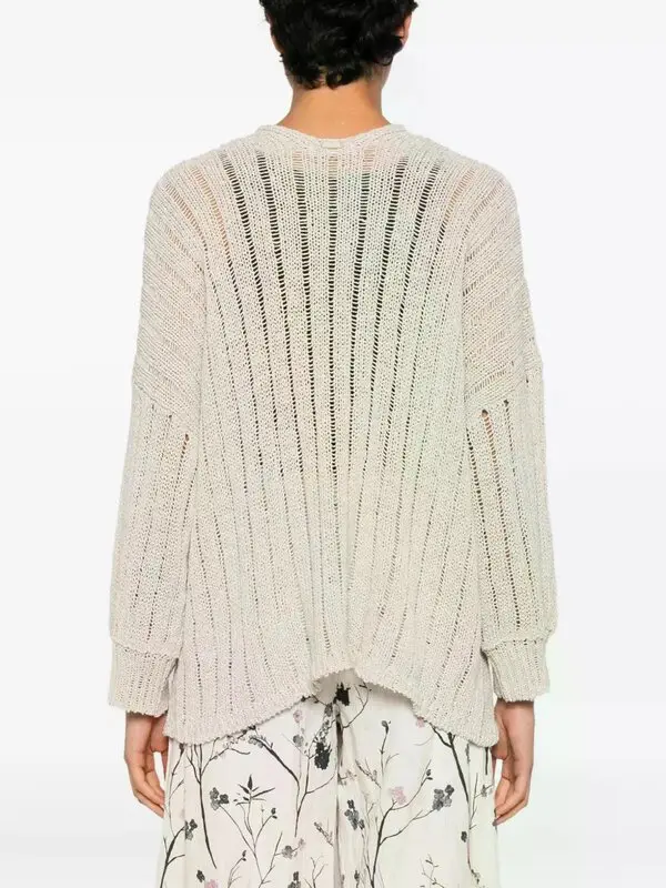 Fedeli Open-knit V-neck Sweater