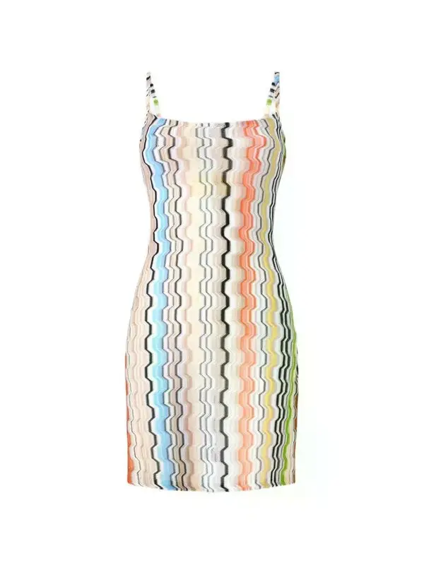 Missoni Wavy Pattern Tie-back Mini Dress - Neutrals