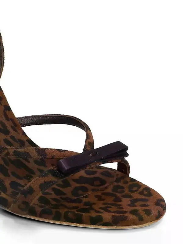 3JUIN Leopard-print Suede Stiletto Heeled Sandals - Brown