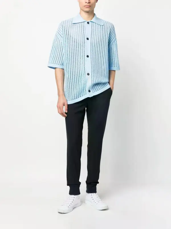 WOOYOUNGMI Logo Plaque Tailored Stretch-wool Trousers