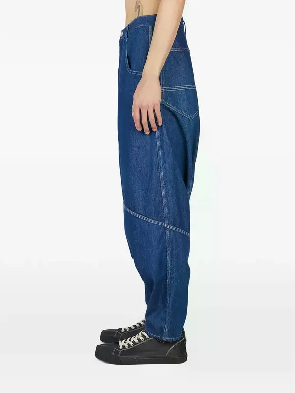 SULVAM Drop-crotch Jeans With Contrast Stitching