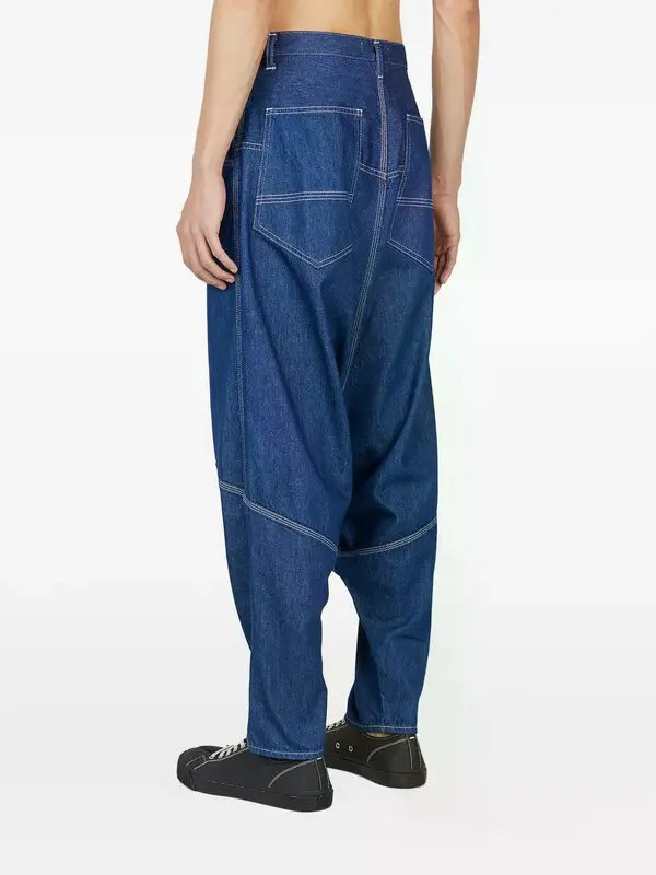 SULVAM Drop-crotch Jeans With Contrast Stitching
