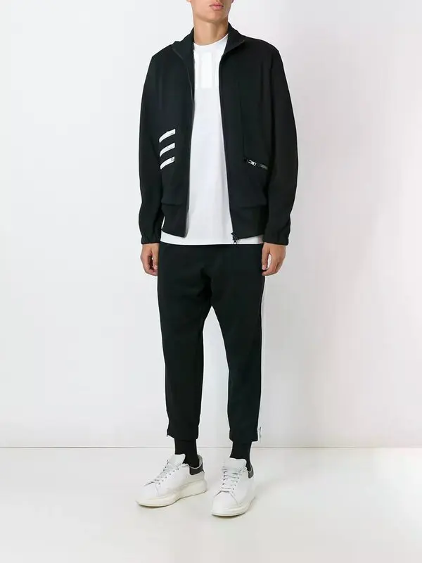 Y3 Zipped Sweatshirt With Striped Detail