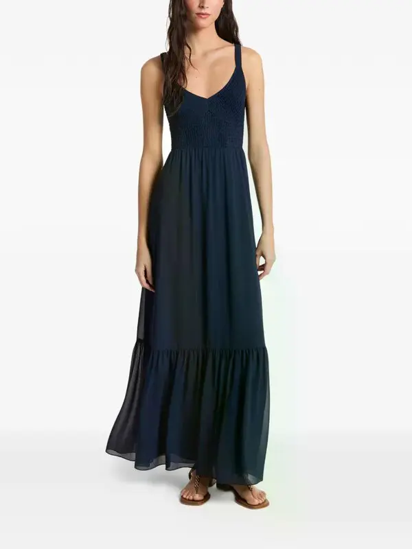 Michael Kors Smocked Tiered Maxi Dress
