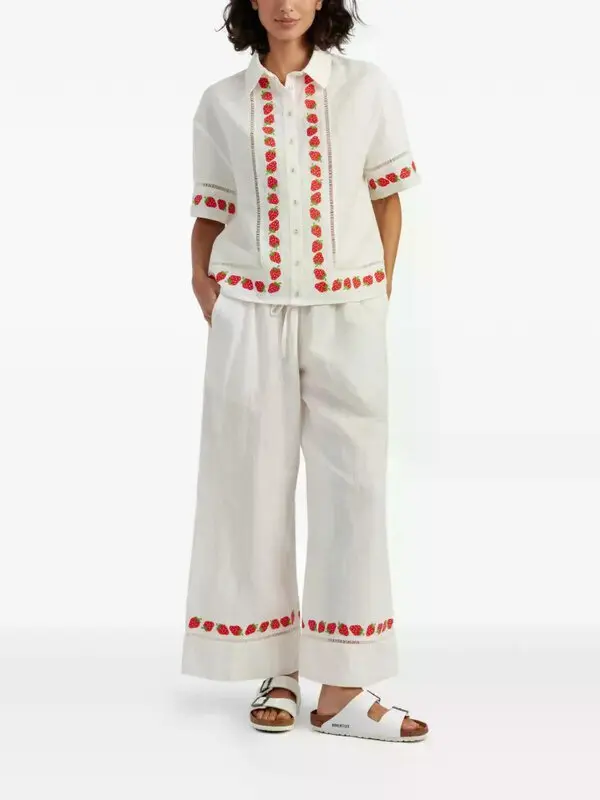 Chinti & Parker Embroidered Strawberry Shirt