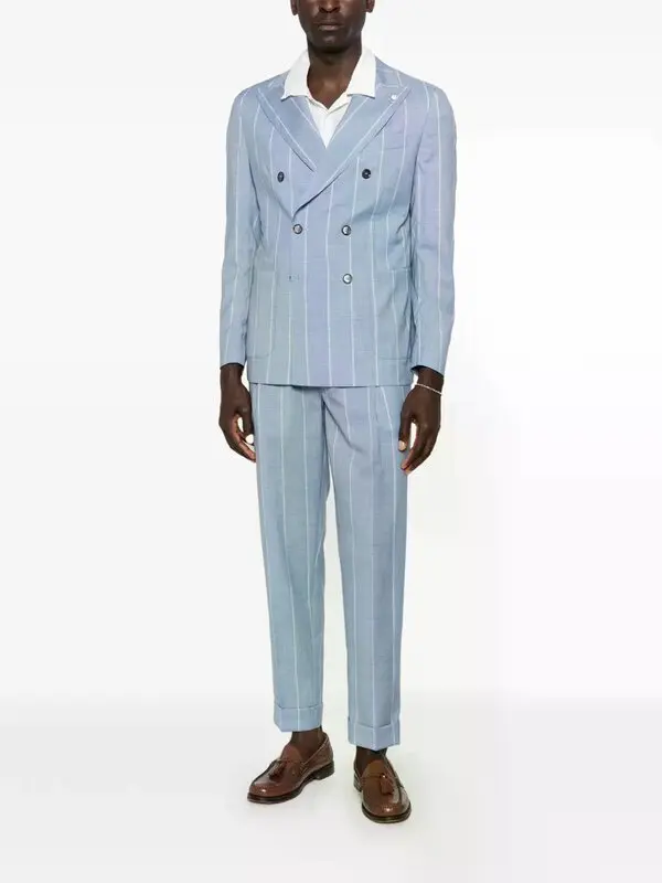 LUIGI BIANCHI MANTOVA Pinstripe Double-breasted Suit