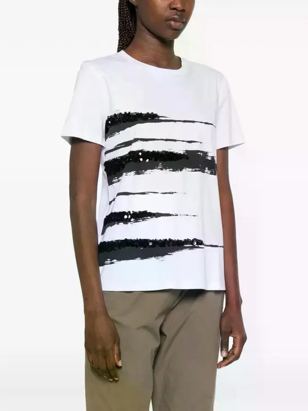 Max Mara Sequin-embellished Graphic-print T-shirt