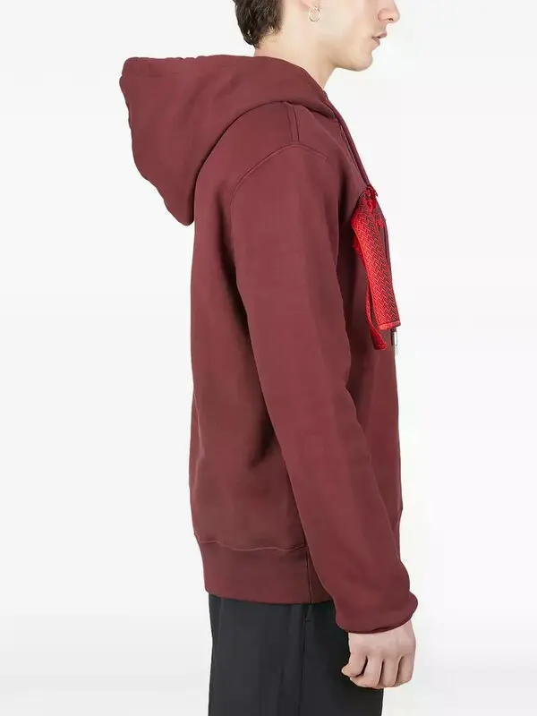 LANVIN Logo Embroidered Hoodie - Red