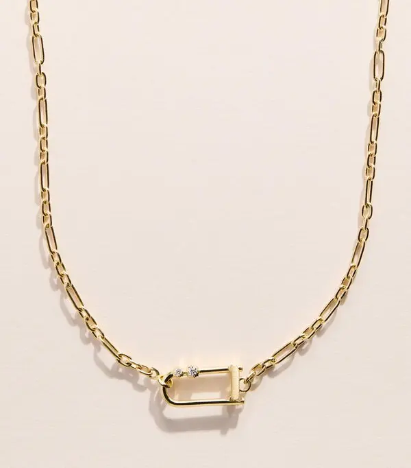JADE TRAU Petite Georgie Lock Necklace - Gold