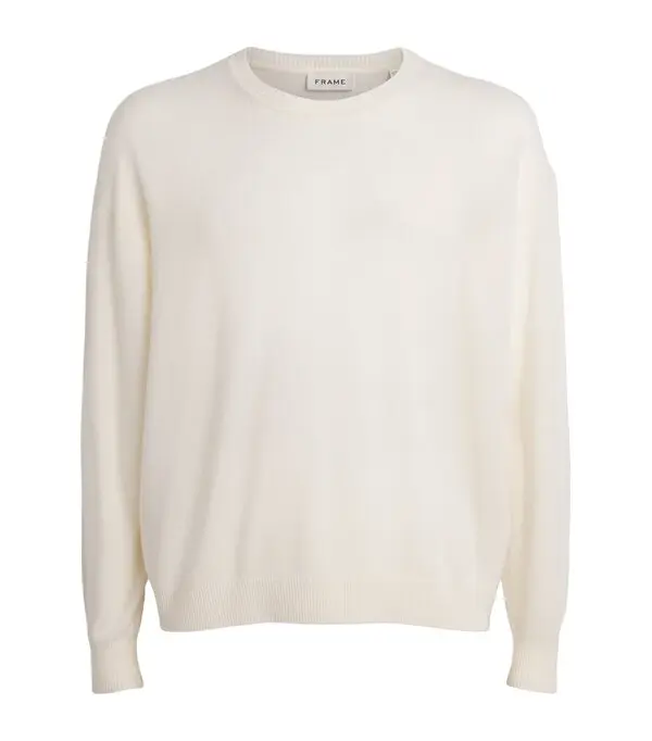FRAME Wool-cashmere Crew Neck Sweater - White