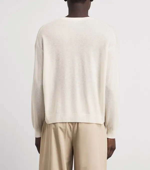 FRAME Wool-cashmere Crew Neck Sweater - White
