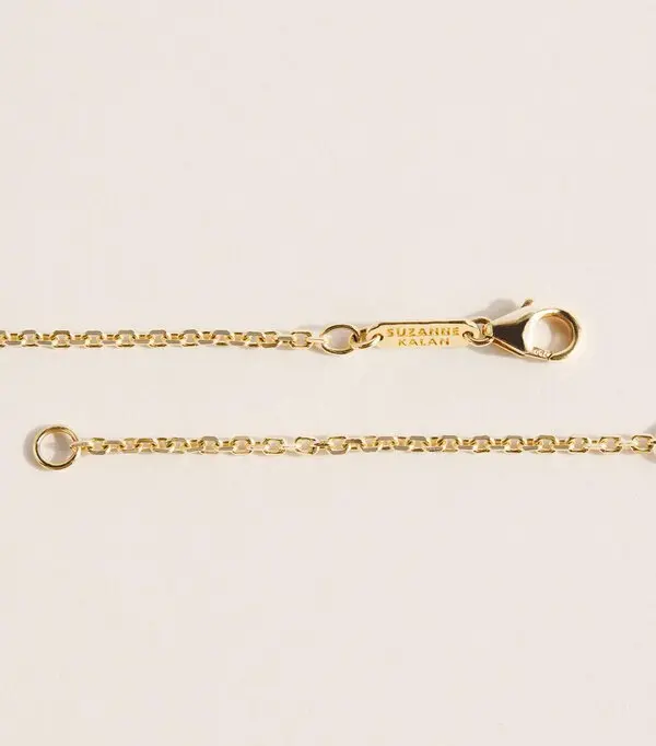 SUZANNE KALAN Yellow Diamond Dog Tag Pendant Necklace