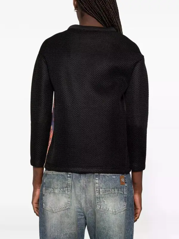 The Artistylist Graphic Print Mesh Panel Sweatshirt