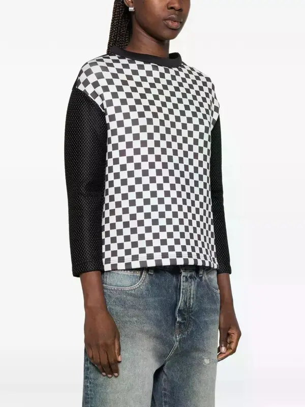 The Artistylist Checkerboard-print Panelled Sweatshirt - Black