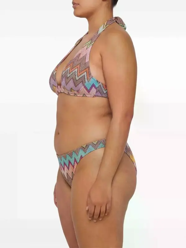Missoni Chevron-knit Lamé Bikini