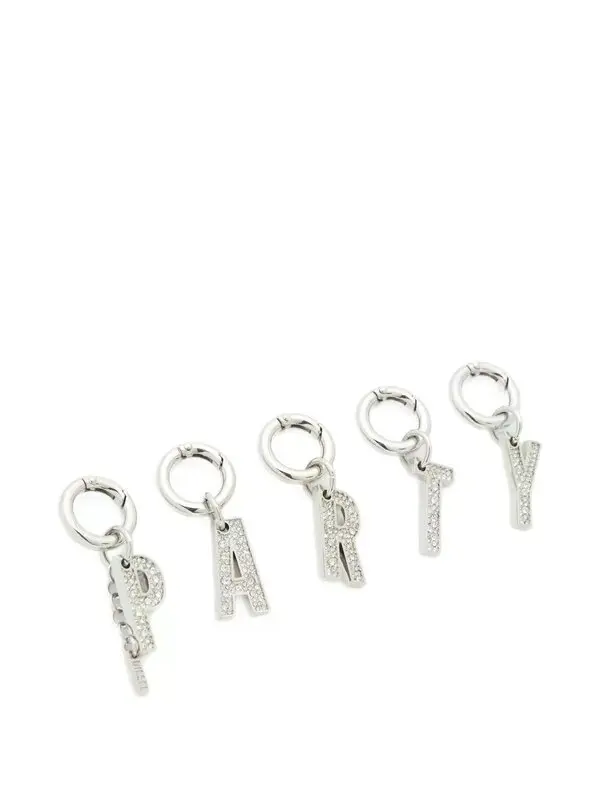 DIESEL® Crystal Embellished Letter Charms Set - Silver