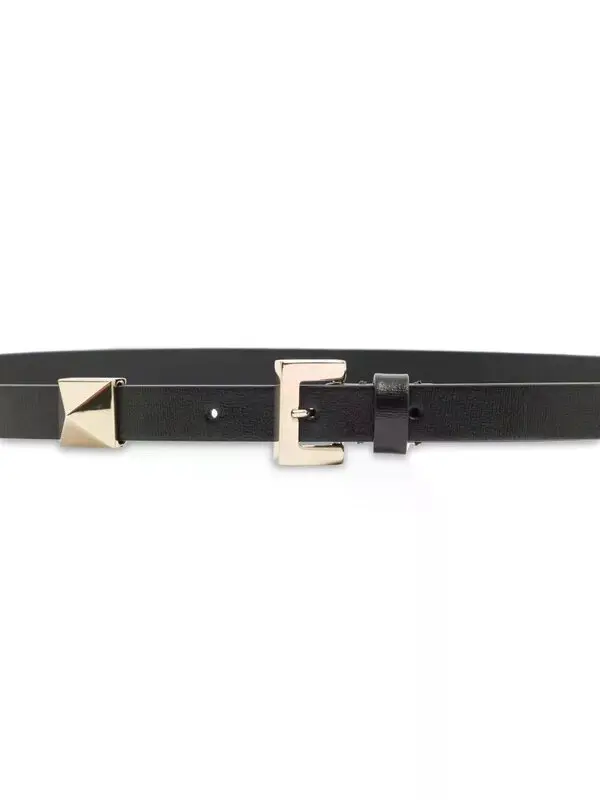 Valentino Garavani Calfskin Side Stud Belt - Black