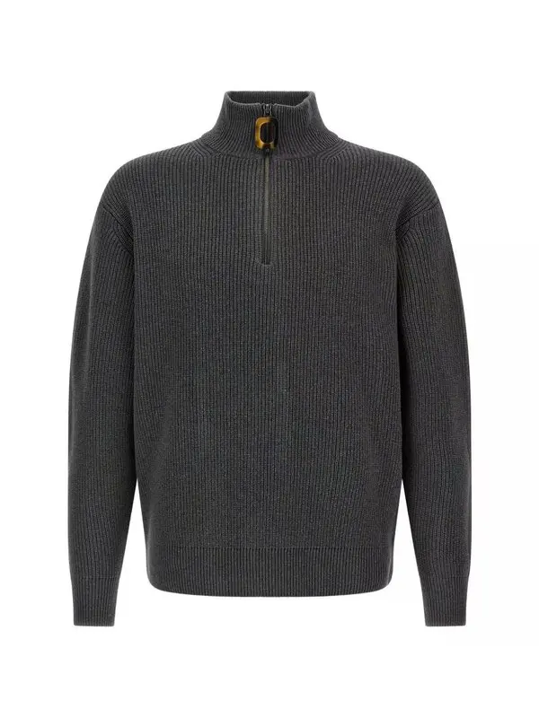 JW Anderson Rib-knit High Neck Half-zip Sweater