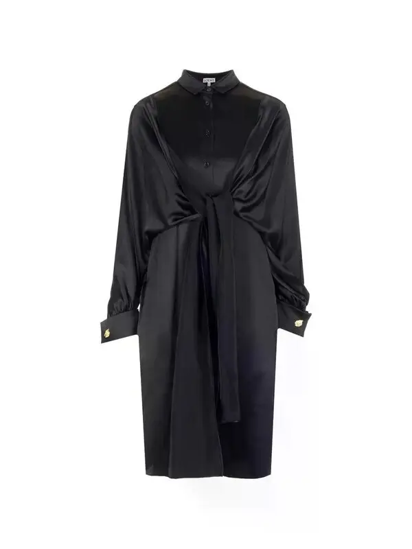 Loewe Knot-tie Midi Dress - Black