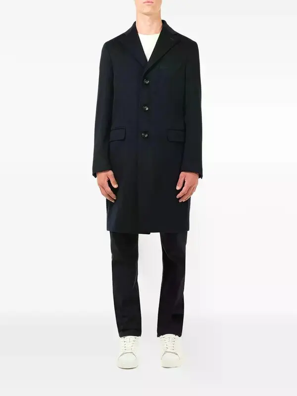 AL DUCA D’AOSTA 1902 Single-breasted Cashmere Coat - Blue