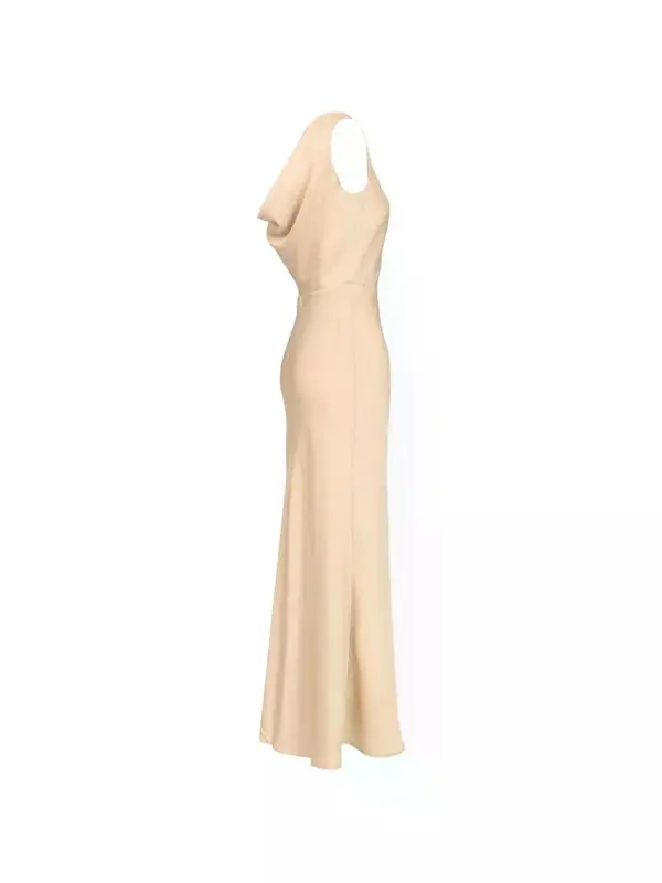 AL DUCA D’AOSTA 1902 Sleeveless Boat Neck Satin Maxi Dress