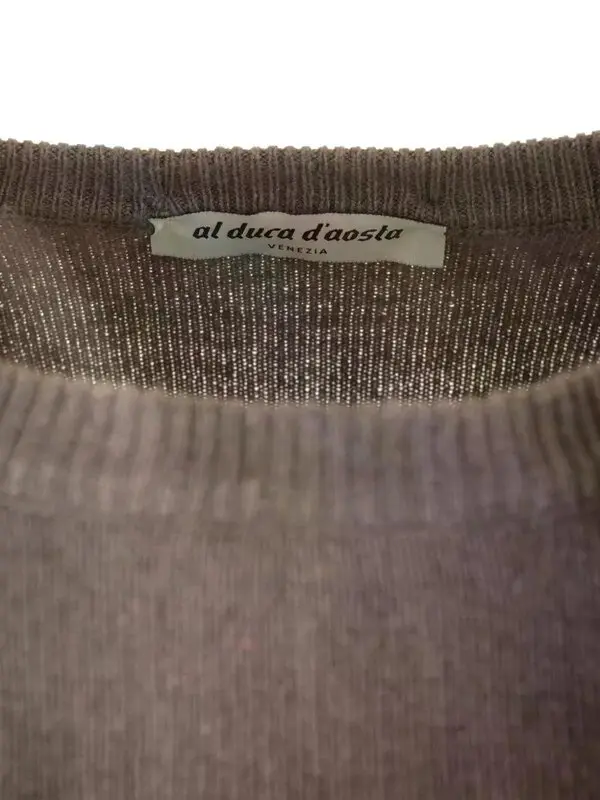 Al Duca D'aosta Fine Knit Crew Neck Long Sleeve Jumper - Brown