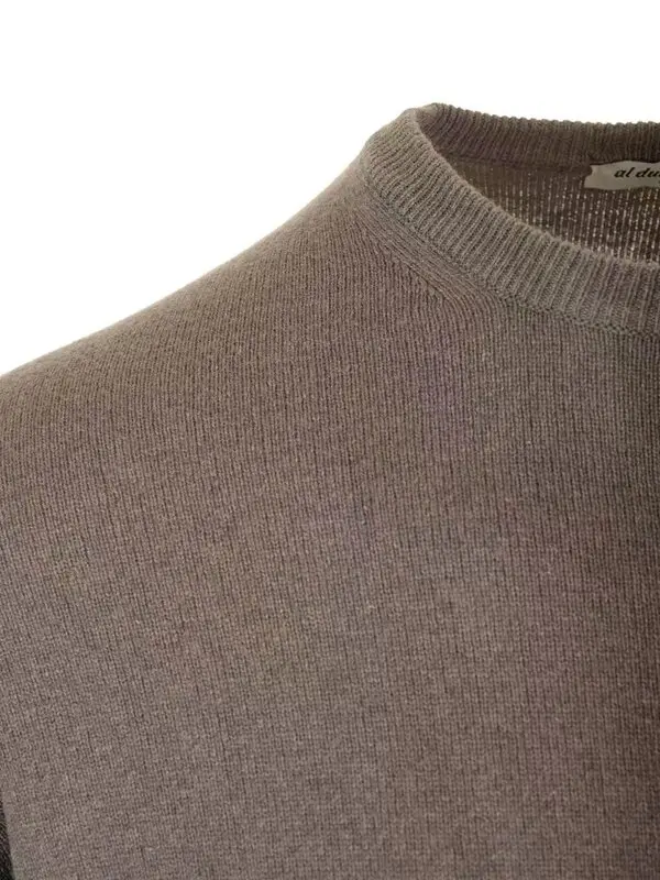 Al Duca D'aosta Fine Knit Crew Neck Long Sleeve Jumper - Brown