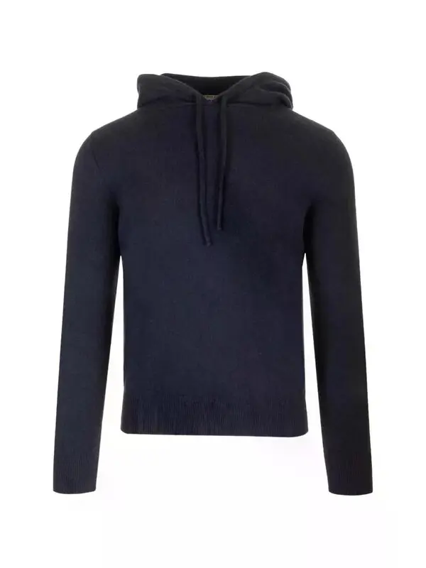 Al Duca D'aosta Cashmere Drawstring Hoodie - Blue