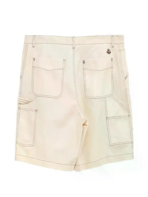 Moncler Gabardine Cargo Shorts With Contrast Stitching