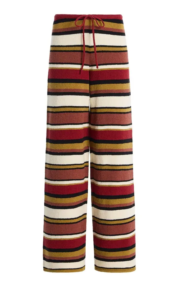 ZULU & ZEPHYR Striped Cotton-linen Knit Drawstring Pants - Multi