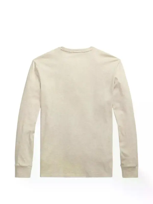 Polo Ralph Lauren Long-sleeve Embroidered-logo T-shirt - Neutrals