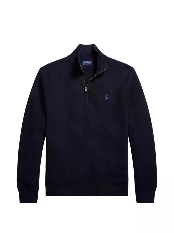 Polo Ralph Lauren Quarter-zip Embroidered Sweater - Blue