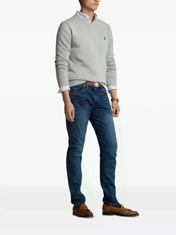 Polo Ralph Lauren Embroidered Crew Neck Sweater - Grey