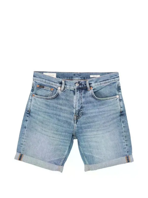 Gant Rolled-hem Denim Shorts - Blue