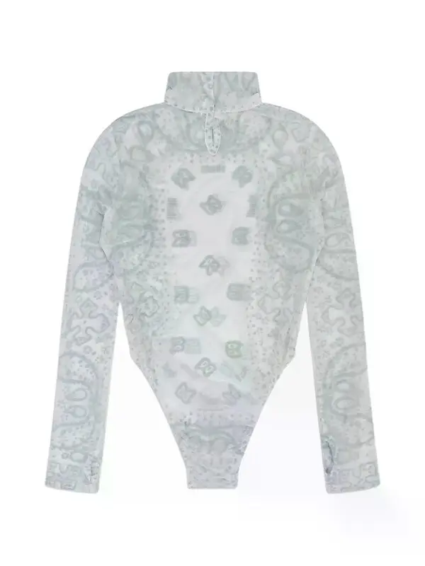 Rhude Bandana-print Mesh High Neck Bodysuit