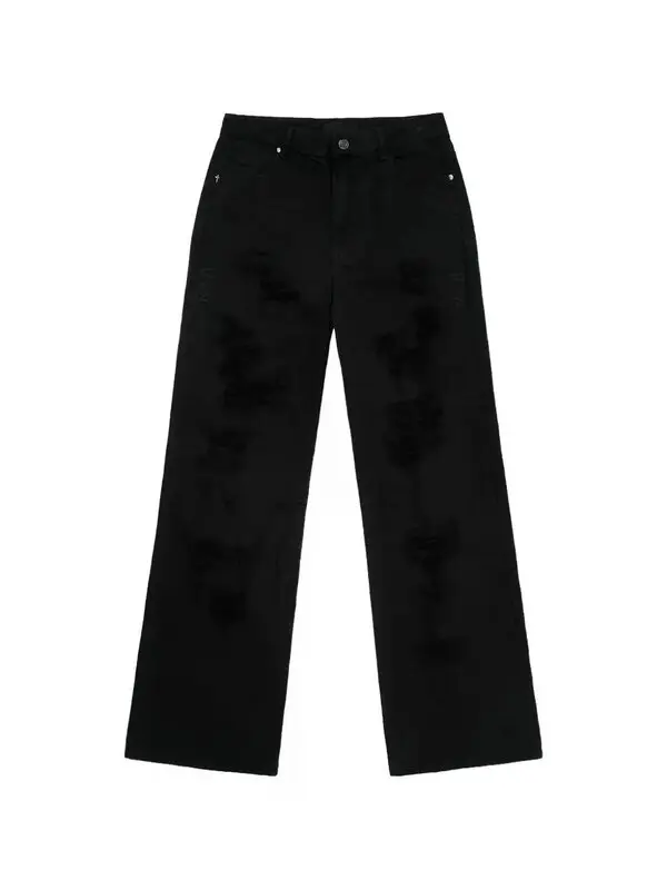 RtA Jamie Distressed Wide-leg Jeans - Black