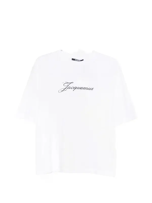 Jacquemus Logo Embroidered T-shirt - White